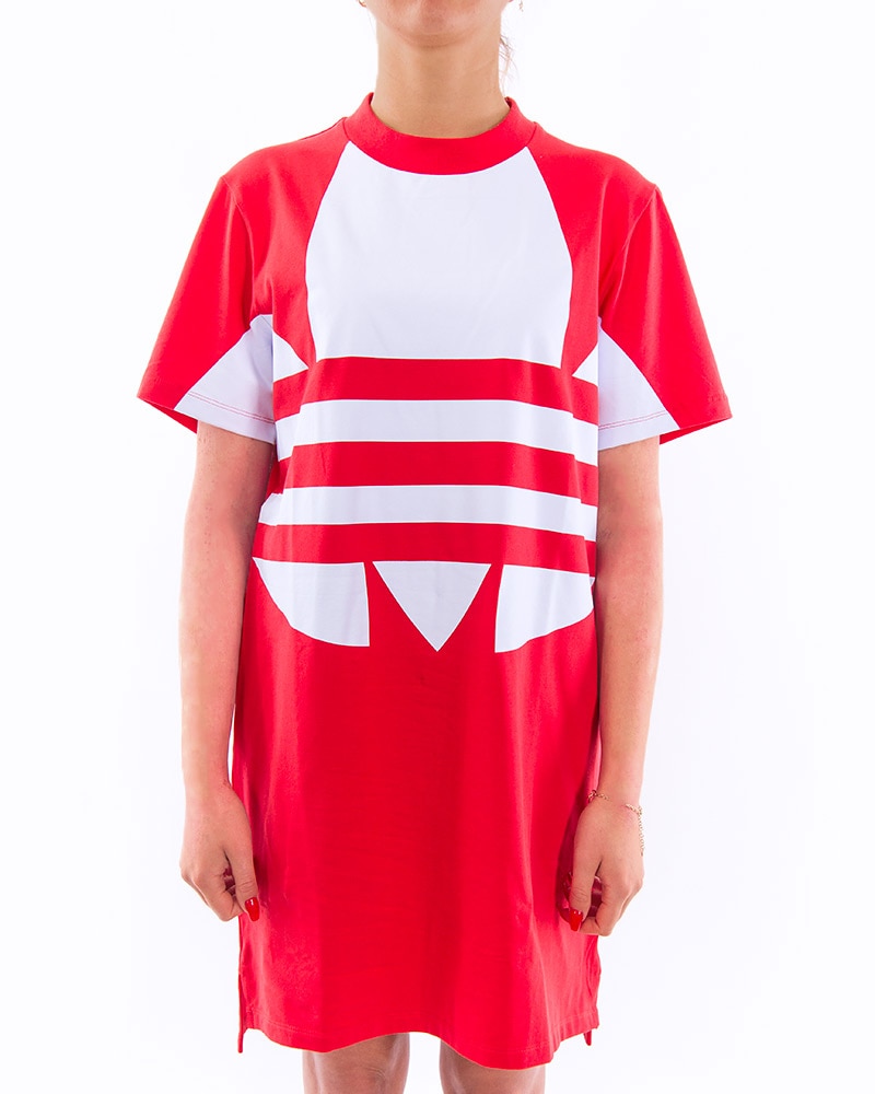 adidas Originals Large Logo Tee Dress W | FR7173 | Röd | Kläder | Footish